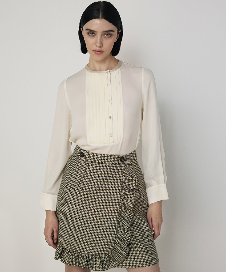 Yeşil KAZAYAĞI DESEN YÜN ETEK MW6250004007070 | MACHKA | Machka